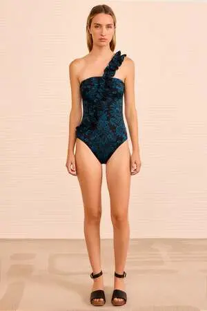 Ulla Johnson Capri One Shoulder Maillot - Eclipse Flora