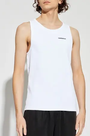 Casablanca Ribbed Logo Tank Top - White