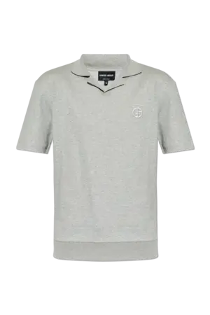 Giorgio Armani Polo With Embroidered Logo - Grey