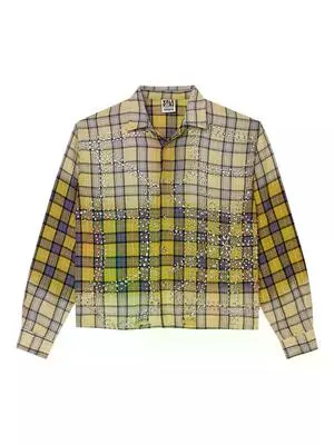 VALE FOREVER Lemonhead Flannel Rhinestone-embellished Shirt
