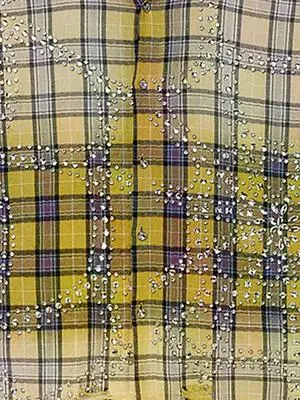VALE FOREVER Lemonhead Flannel Rhinestone-embellished Shirt