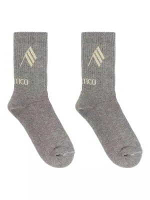 Attico Logo-detail Ribbed Socks - Grey