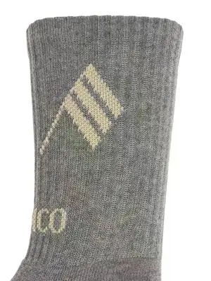 Attico Logo-detail Ribbed Socks - Grey
