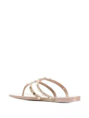 Valentino Garavani Rockstud Flat Sandals - Neutrals