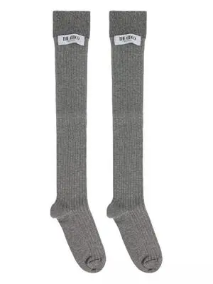 Attico Ribbed Knee-high Socks - Grey