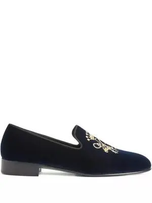 GIUSEPPE ZANOTTI Terence Embroidered Loafers - Blue