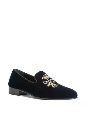 GIUSEPPE ZANOTTI Terence Embroidered Loafers - Blue