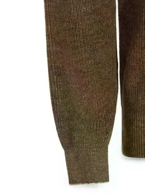 Brunello Cucinelli Ribbed Knit Button-placket Sweater - Brown