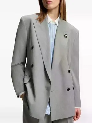 Hugo Double-breasted Blazer With Brooch