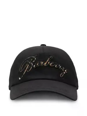 Burberry Check-cursive Baseball Cap - Black
