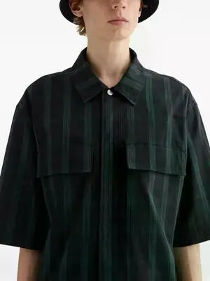 JIL SANDER Technical Check Pockets Cotton Shirt
