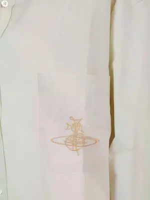VIVIENNE WESTWOOD Logo-embroidered Shirt - Neutrals