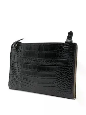 TOTEME Belted Croco-embossed Cross Body Bag - Black