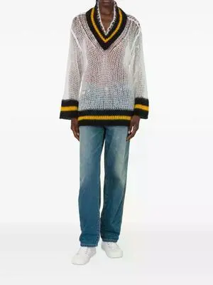 Moschino V-neck Striped Sweater