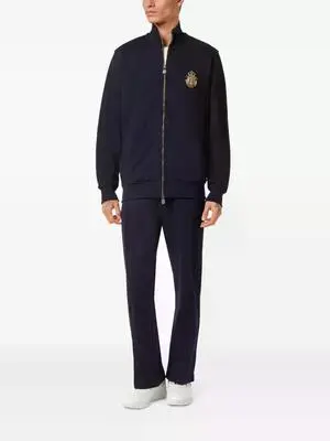 BILLIONAIRE Logo-patch Zip-up Sweatshirt - Blue