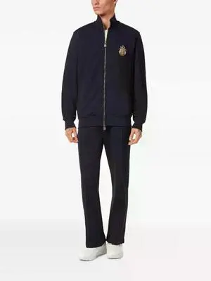 BILLIONAIRE Logo-patch Zip-up Sweatshirt - Blue