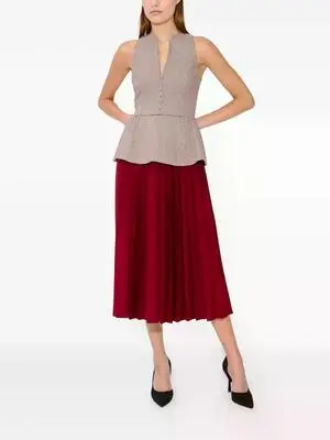 Rosie Assoulin Peplum Houndstooth-pattern Midi Dress