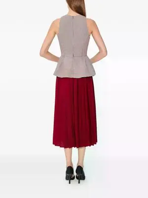 Rosie Assoulin Peplum Houndstooth-pattern Midi Dress