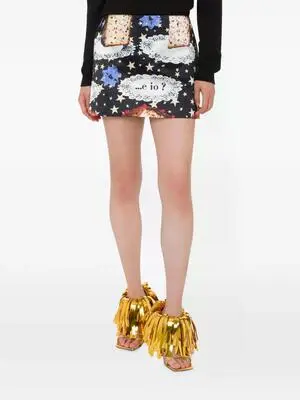Moschino Printed Mini Skirt - Black