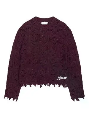 HONOR THE GIFT Logo-embroidered Cable-knit Sweater