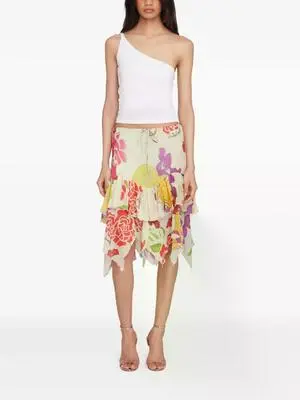 DONDE ESTEBAN Floral-print Midi Skirt
