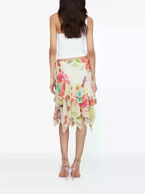 DONDE ESTEBAN Floral-print Midi Skirt