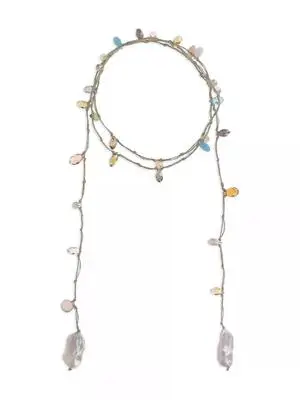 MELA Crystal And Pearl Pendant Necklace