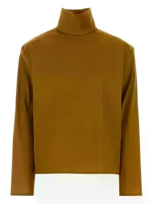 Saint Laurent Mock-neck Blouse - Brown