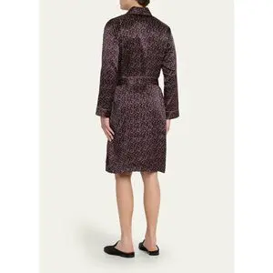 Zimmerli Leaf-print Silk Robe - Open