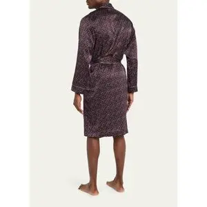Zimmerli Leaf-print Silk Robe - Open