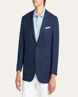 Kiton Micro-herringbone Single-breasted Sport Coat