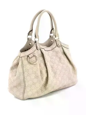 Gucci Sukey Ssima Leather Medium Tote Bag - Neutrals