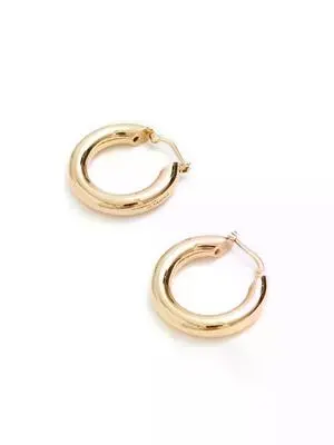 JIL SANDER Engraved-logo Hoop Earrings