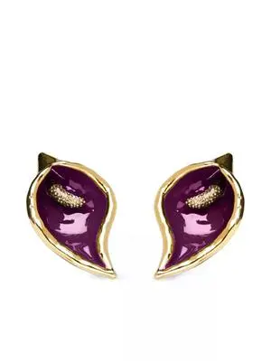 Nina Ricci Calla Flower Clip-on Earrings - Gold