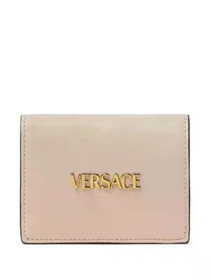 Versace Logo Leather Wallet - Neutrals