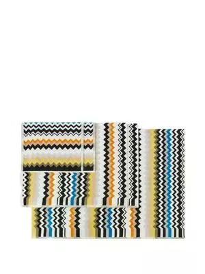 Missoni Zigzag Pattern Towels - White