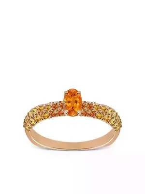FULLORD 18k Rose Gold Diamond And Sapphire Eternity Ring - Pink