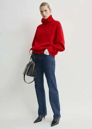 TOTEME Double-Knit Turtleneck Red
