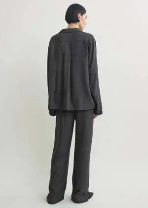 TOTEME Monogram Flannel Pajama Top - Grey
