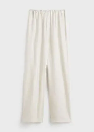 TOTEME Monogram Flannel Pajama Bottoms - Ecru