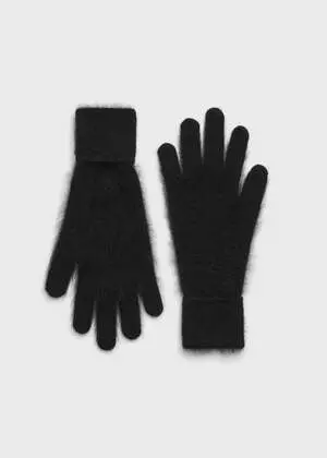 TOTEME Knitted Brushed Cashmere Gloves - Black