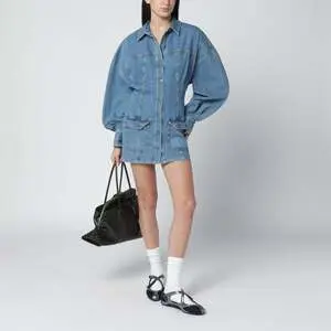 Attico Denim Shirt Mini Dress - Blue
