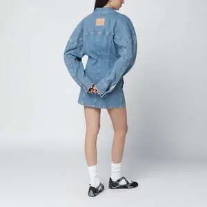 Attico Denim Shirt Mini Dress - Blue