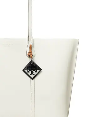 Tory Burch Hidden Logo Croc Embossed Leather Key Fob - Black