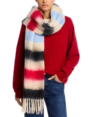 Aqua Colorblock Stripe Scarf