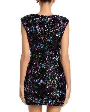 Ramy Brook Lacey Sequined Mini Dress - Multi Rosette