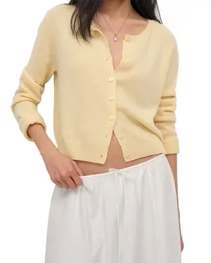 Collarless Button Front Cardigans