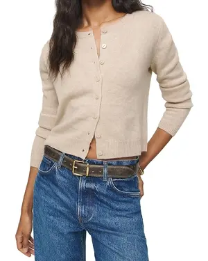 Collarless Button Front Cardigans