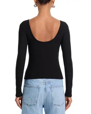 Aqua Rib Scoop Back Tee