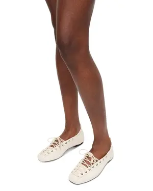 GANNI Eyelet Lace-up Ballet Flats